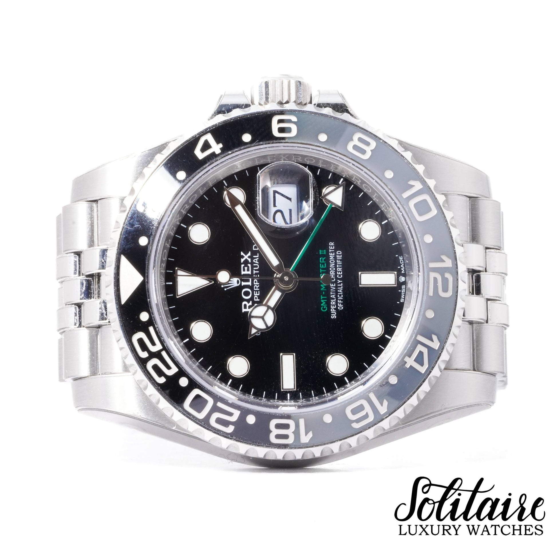LIKE NEW Rolex GMT Master II Bruce Wayne Jubilee 126710GRNR – Solitaire ...